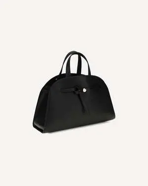 Tory Burch Romy Calf Leather Top Handle Bag - Black