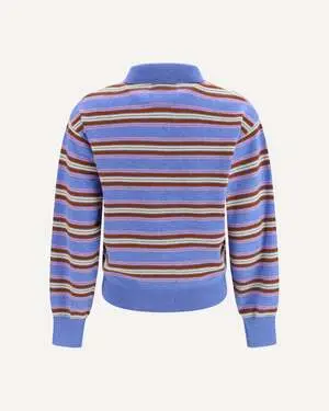Guest In Residence College Striped Polo Sweater