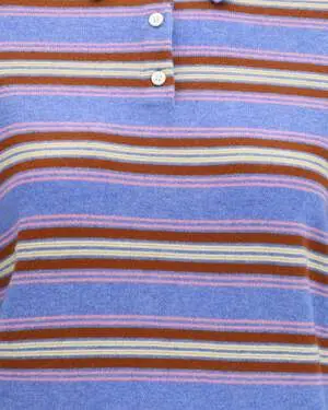 Guest In Residence College Striped Polo Sweater