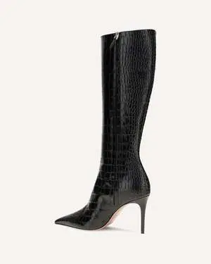 Paris Texas Vera Crocodile-effect Leather Knee-high Boots
