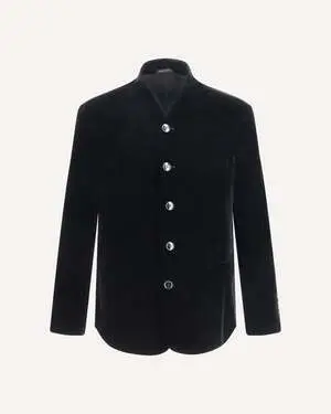Giorgio Armani Blazer One Shot In Stretch Viscose And Cupro Velvet - Black