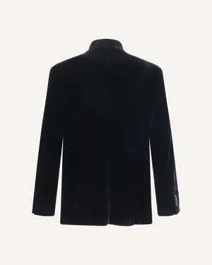 Giorgio Armani Blazer One Shot In Stretch Viscose And Cupro Velvet - Black
