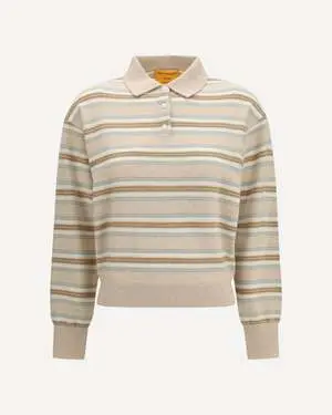 Guest In Residence Striped Polo Sweater