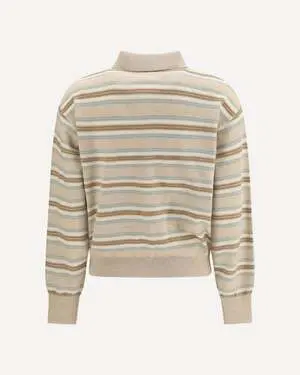 Guest In Residence Striped Polo Sweater