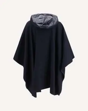 Moncler Padded Wool Blend Cape - Blue