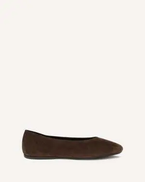 Prada Suede Leather Ballerinas - Brown