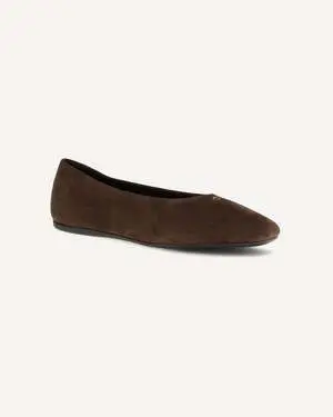 Prada Suede Leather Ballerinas - Brown