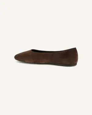 Prada Suede Leather Ballerinas - Brown