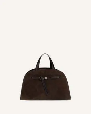 Tory Burch Romy Suede Top Handle Bag - Brown