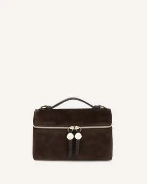 Tory Burch Romy Slim Suede Top Handle Bag - Brown