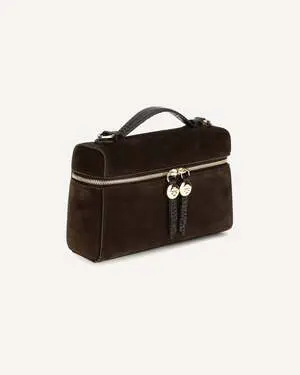 Tory Burch Romy Slim Suede Top Handle Bag - Brown