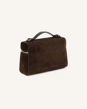 Tory Burch Romy Slim Suede Top Handle Bag - Brown