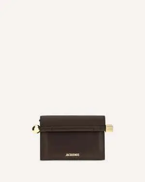 Jacquemus Rond Carré Leather Shoulder Bag - Brown