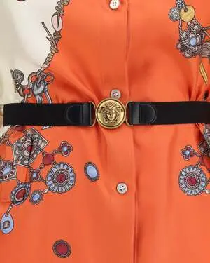 Versace Printed Silk Shirt Mini Dress