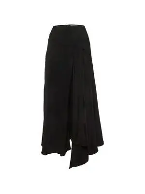 Victoria Beckham Draped Asymmetric Midi Skirt - Black