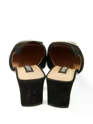 SERGIO ROSSI Sr1 Suede Heeled Mules - Black