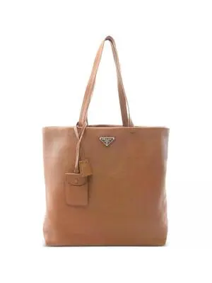 Prada 2010s Triangle Logo Tote Bag