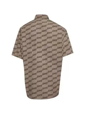 Balenciaga Monogram-print Short-sleeved Oversized Shirt