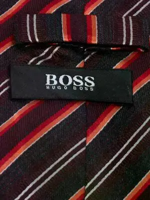 BOSS Striped Silk Tie - Brown