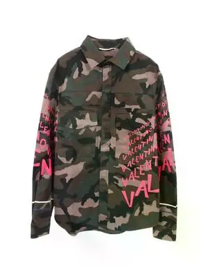 Valentino Garavani 2010s Camouflage Graffiti-print Shirt Jacket