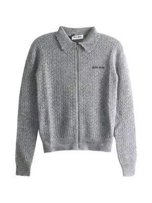 Miu Miu Cashmere And Silk Cardigan - Grey