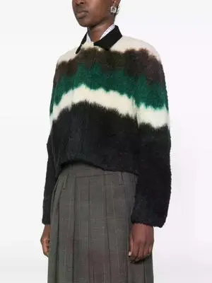 Sacai Zigzag Knit Cropped Jacket