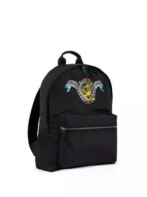 Kenzo Jumping Tiger Embroidered Backpack - Black
