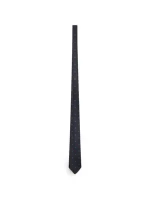 Saint Laurent Tie In Silk Jacquard - Black