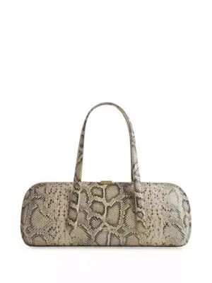 MUGLER Aurora Snakeskin-effect Shoulder Bag - Neutrals