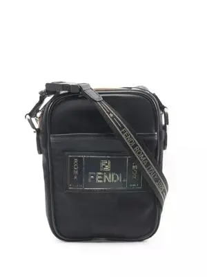 Fendi Pequin Logo-patch Mini Messenger Bag - Black
