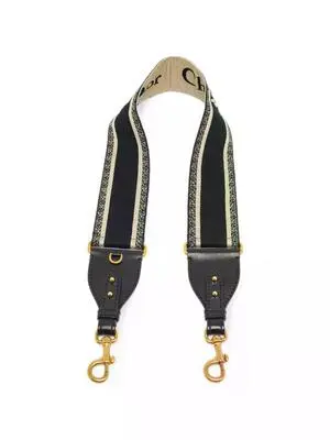 Dior Embroidered Leather-trim Shoulder Strap