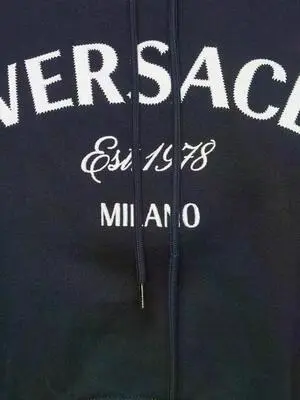 Versace Logo-embroidered Cropped Hoodie