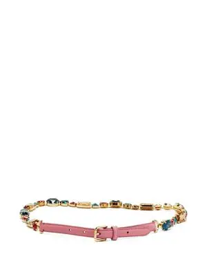 Dolce & Gabbana Crystal-embellished Lizard-embossed Belt