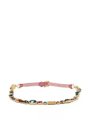 Dolce & Gabbana Crystal-embellished Lizard-embossed Belt