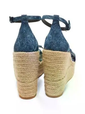 Versace Medusa Denim Wedge Sandals