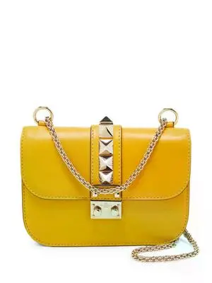 Valentino Garavani Small Glam Lock Shoulder Bag - Yellow