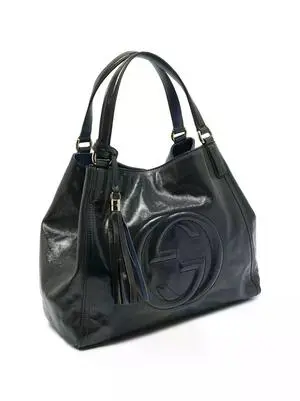 Gucci Soho Interlocking Logo Tote Bag - Grey