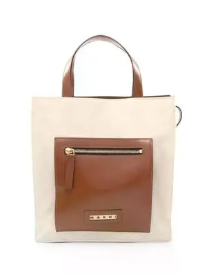 Marni 2010s Zipped Canvas Tote Bag - Neutrals