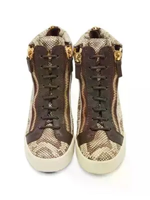 GIUSEPPE ZANOTTI Python-embossed Wedge Sneakers