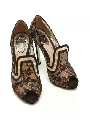 Rene Caovilla Lace Pearl-embellished Pumps
