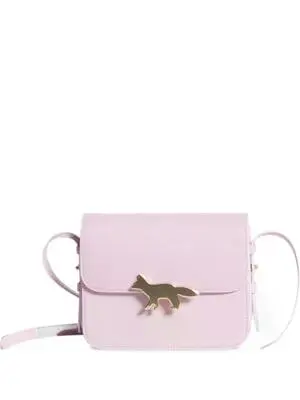 Maison Kitsuné Edie Fox-plaque Shoulder Bag - Pink