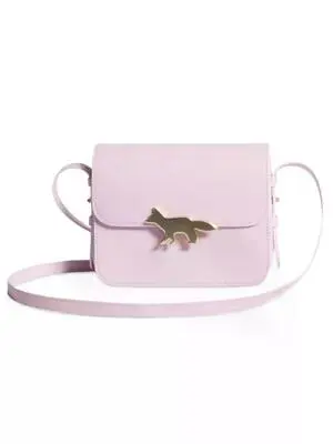 Maison Kitsuné Edie Fox-plaque Shoulder Bag Pink