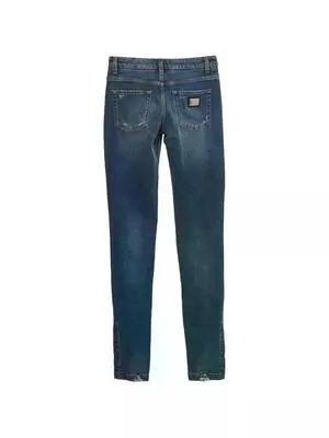 Dolce & Gabbana Distressed Slim-fit Jeans - Blue
