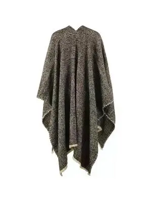 Brunello Cucinelli Herringbone-weave Fringed Wool Cape