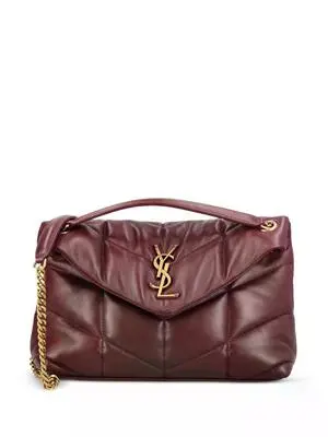 Saint Laurent Puffer Small In Lambskin Bag - Red