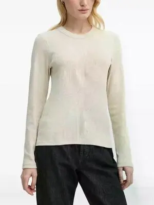 Ba&sh Ribbed Embroidered T-shirt - Neutrals