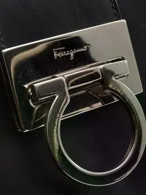 FERRAGAMO 2010s Gancini-buckle Leather Shoulder Bag