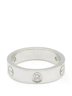 Cartier 18k White Gold Diamond Love Ring - Silver