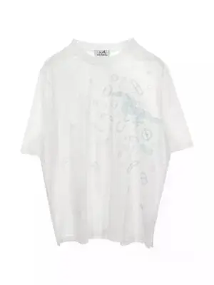 Hermès 2010s Fragments Equestres T-shirt - White