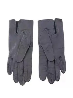 Hermès 2010s H-logo Leather Gloves